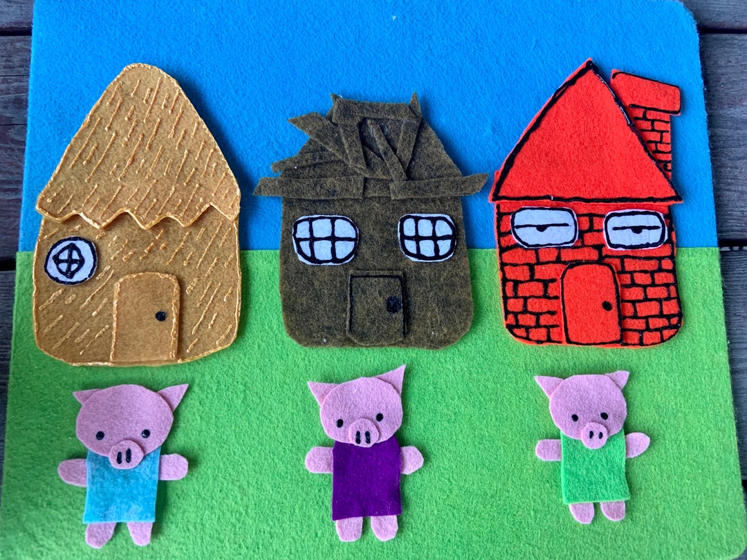 The Three Little Pigs Story Re-telling Flannelboard Set - Etsy