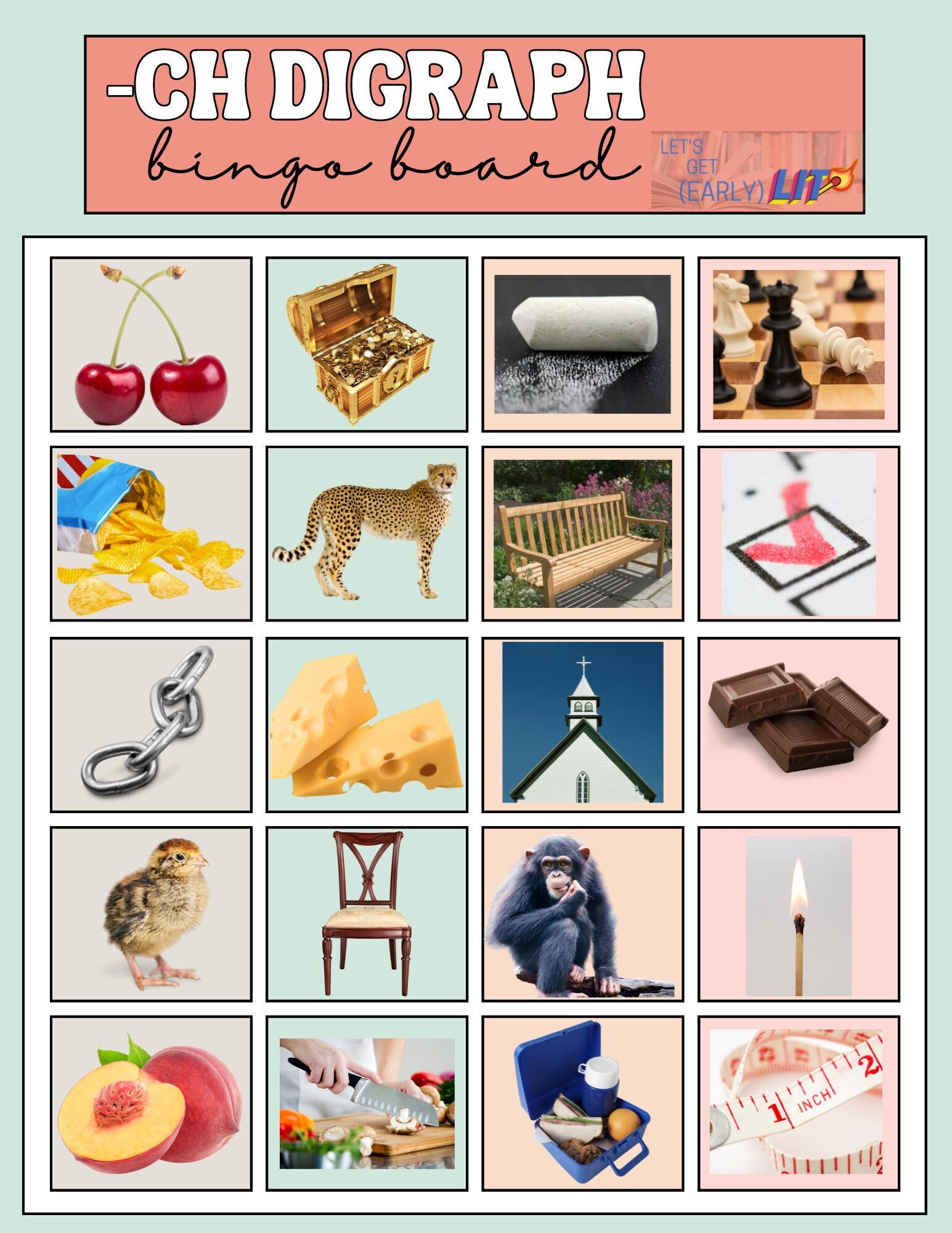Consonant Digraph BINGO Cards - Etsy