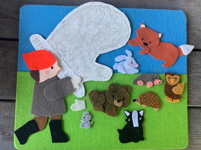The Mitten Story Re-telling Flannelboard Set - Etsy