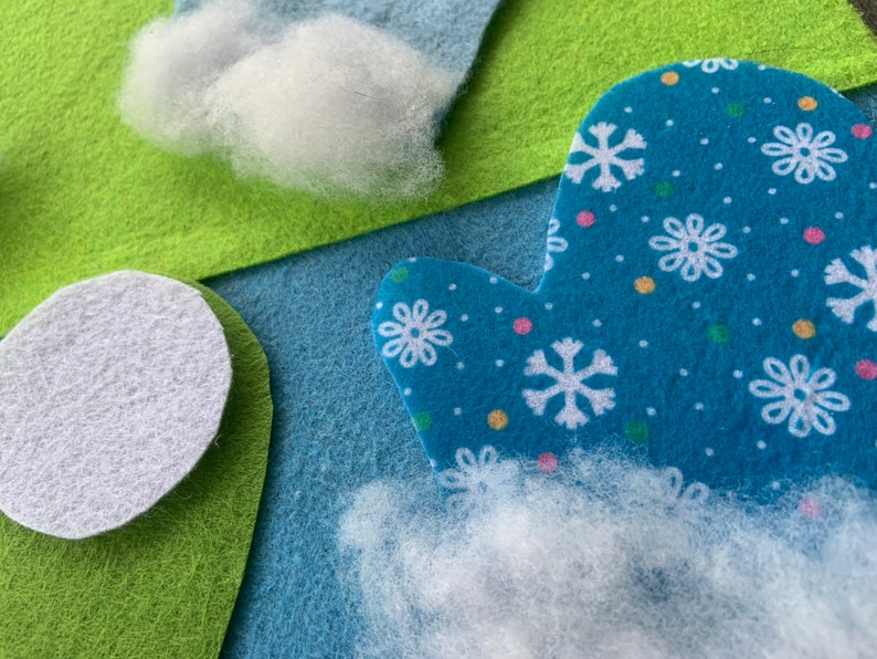 Snowball Hiding and Mitten Matching Flannelboard Game - Etsy