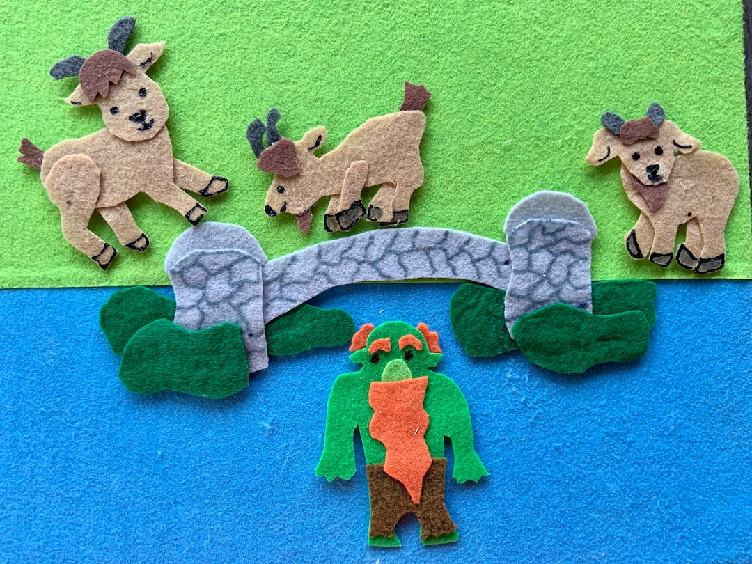 Three Billy Goats Gruff Fairytale Story-retelling Flannelboard Set - Etsy