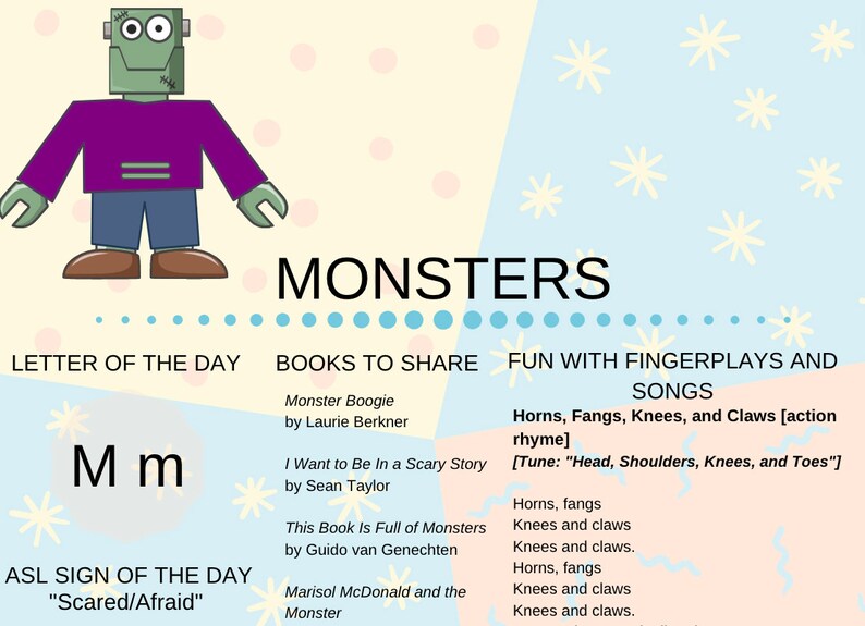 Go Away, Big Green Monster Flannelboard Story - Etsy