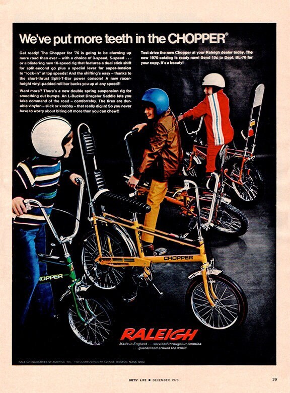 Reproduction Raleigh Chopper Poster Ad. A Great Gift for Dad and ...