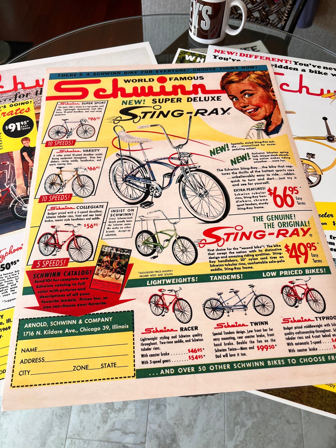 Poster Print Reproduction of Vintage Schwinn Bicycle Ad. You Can Gift ...