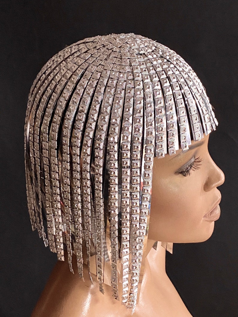 Diamond Silver WIG cleopatra Metallic Wig Hairdress Egyptian - Etsy
