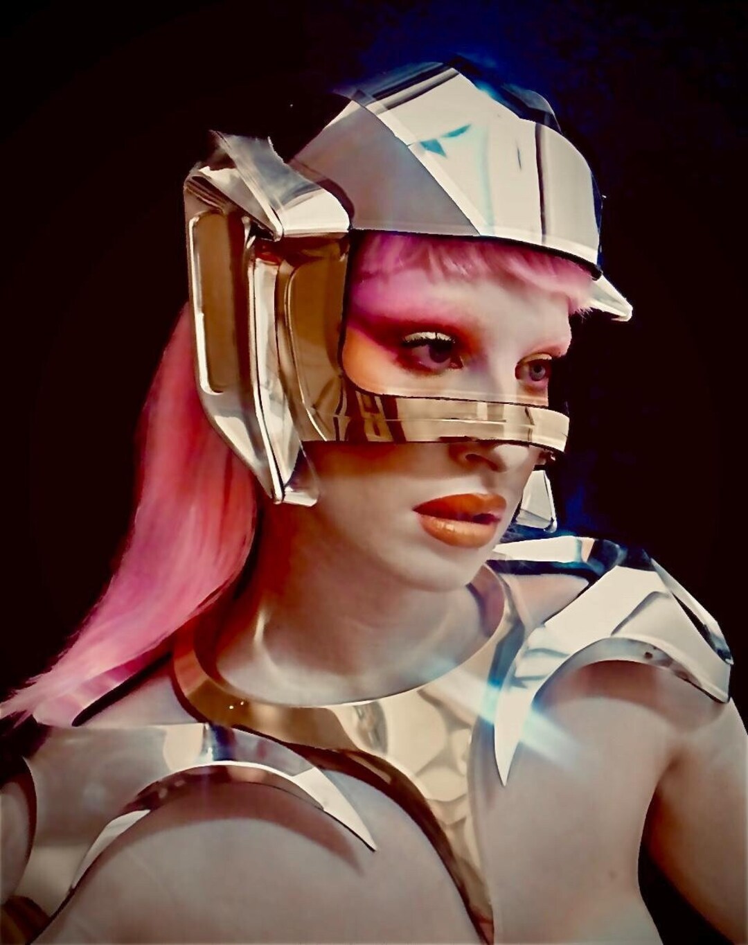 Futuristic Visor Helmet ,cyborg Headpiece Robot Cybergoth , Robocop ...