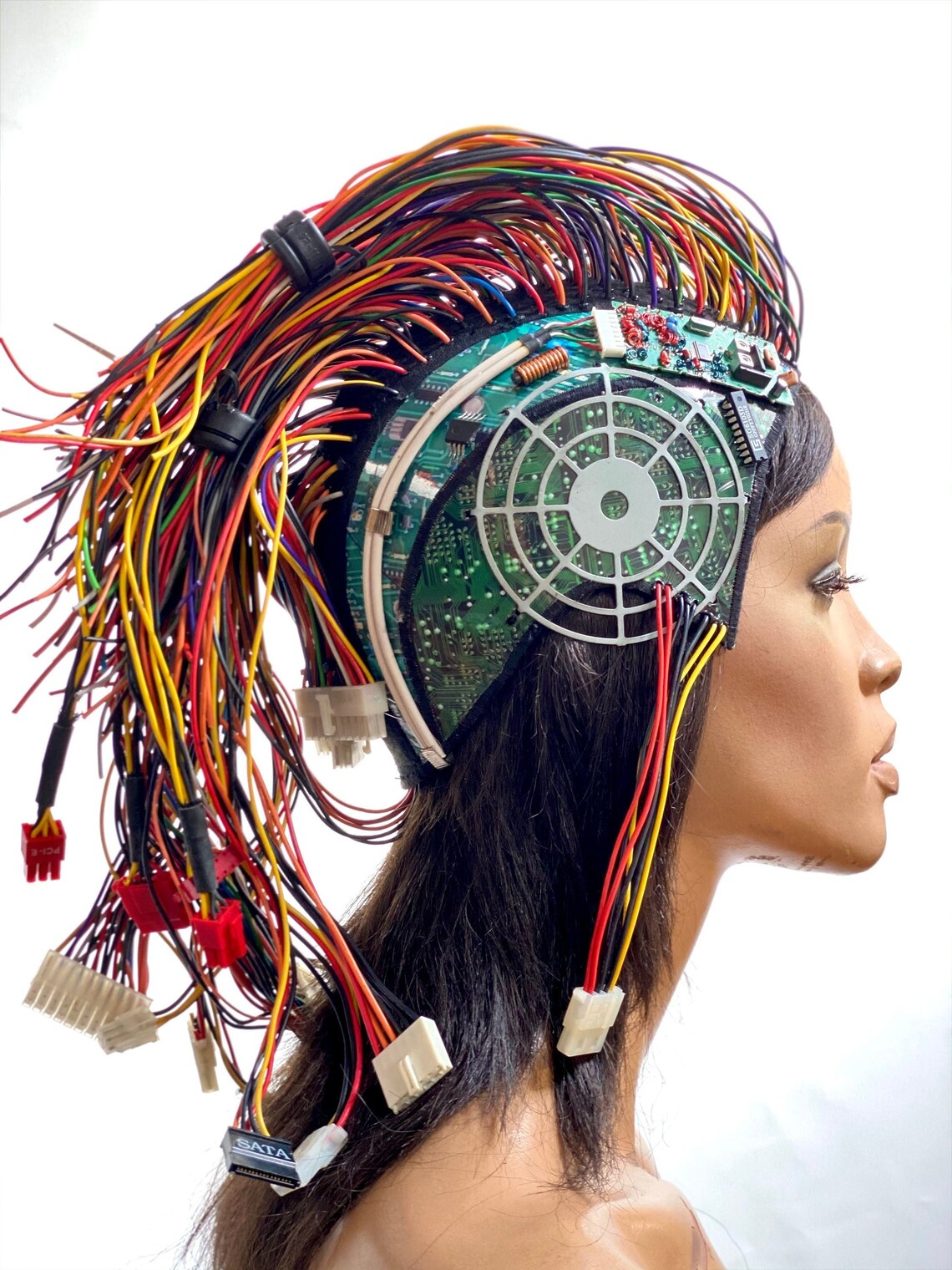 Computer Love Mohawk Helmet , Droid Headpiece ,cyberpunk ,divamp ...