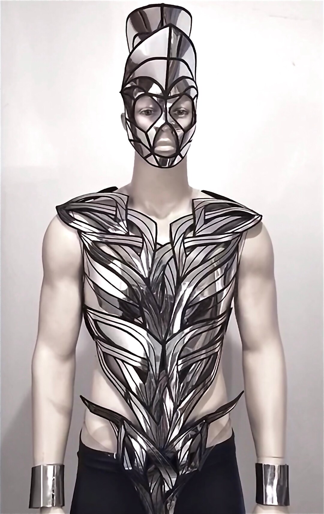 Organic Chest Armour for Men , Chrome Organic Futuristic Bustplate - Etsy