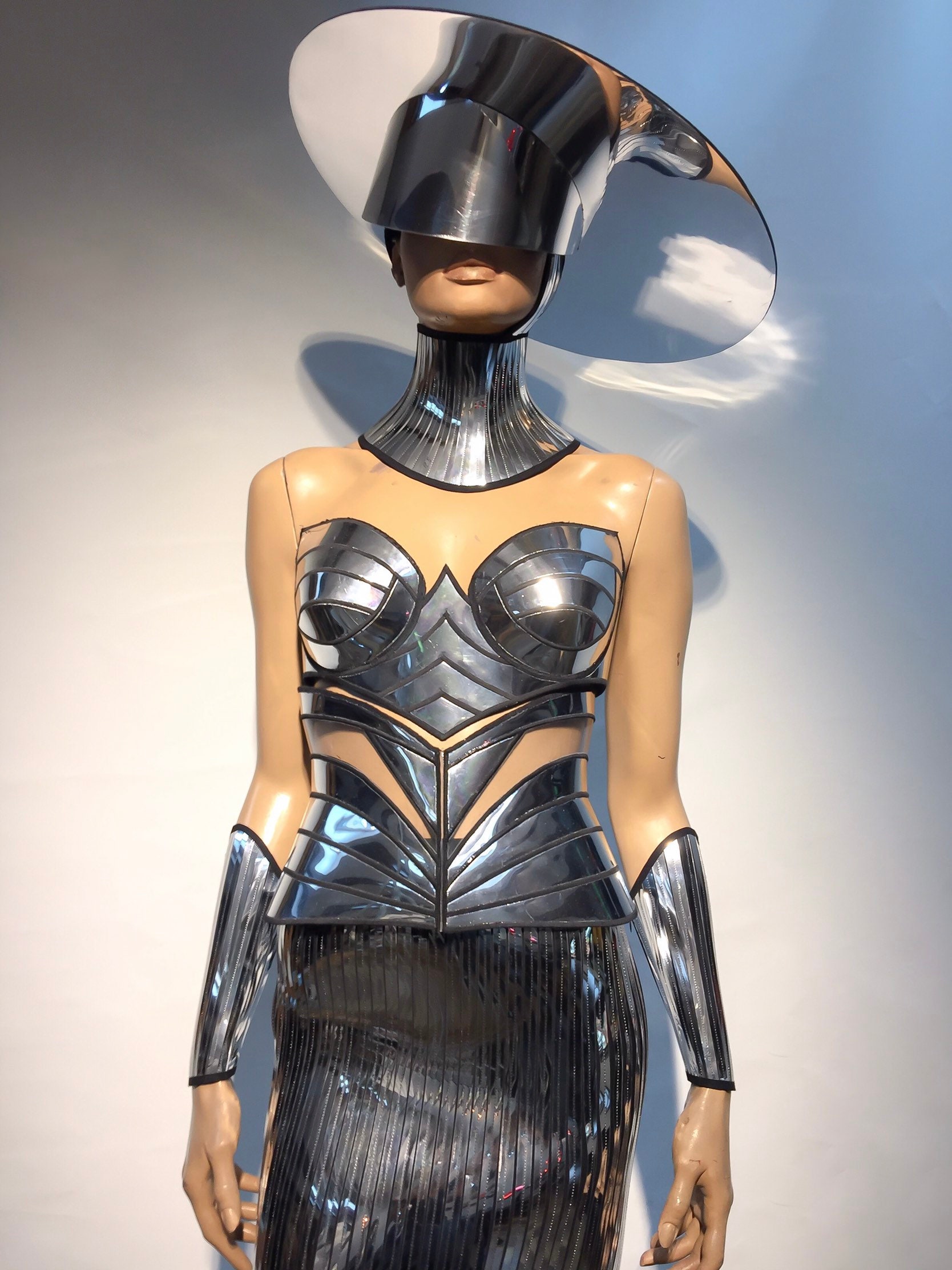 Sun Goddess Bustier Bra in Chrome Futuristic Metallic Top | Etsy