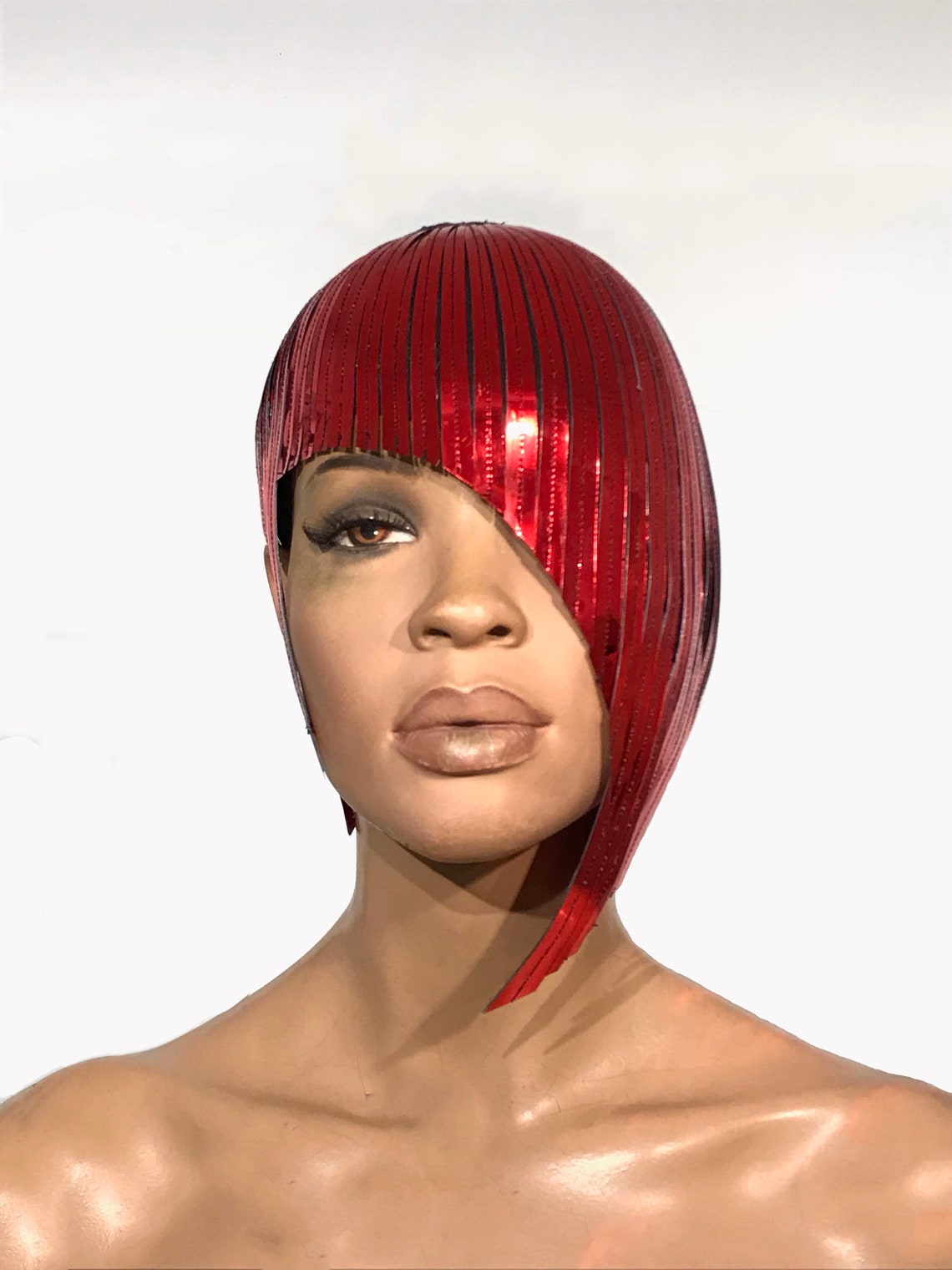 Asymmetric Cosplay Wig Including One Side Whisker .metallic - Etsy