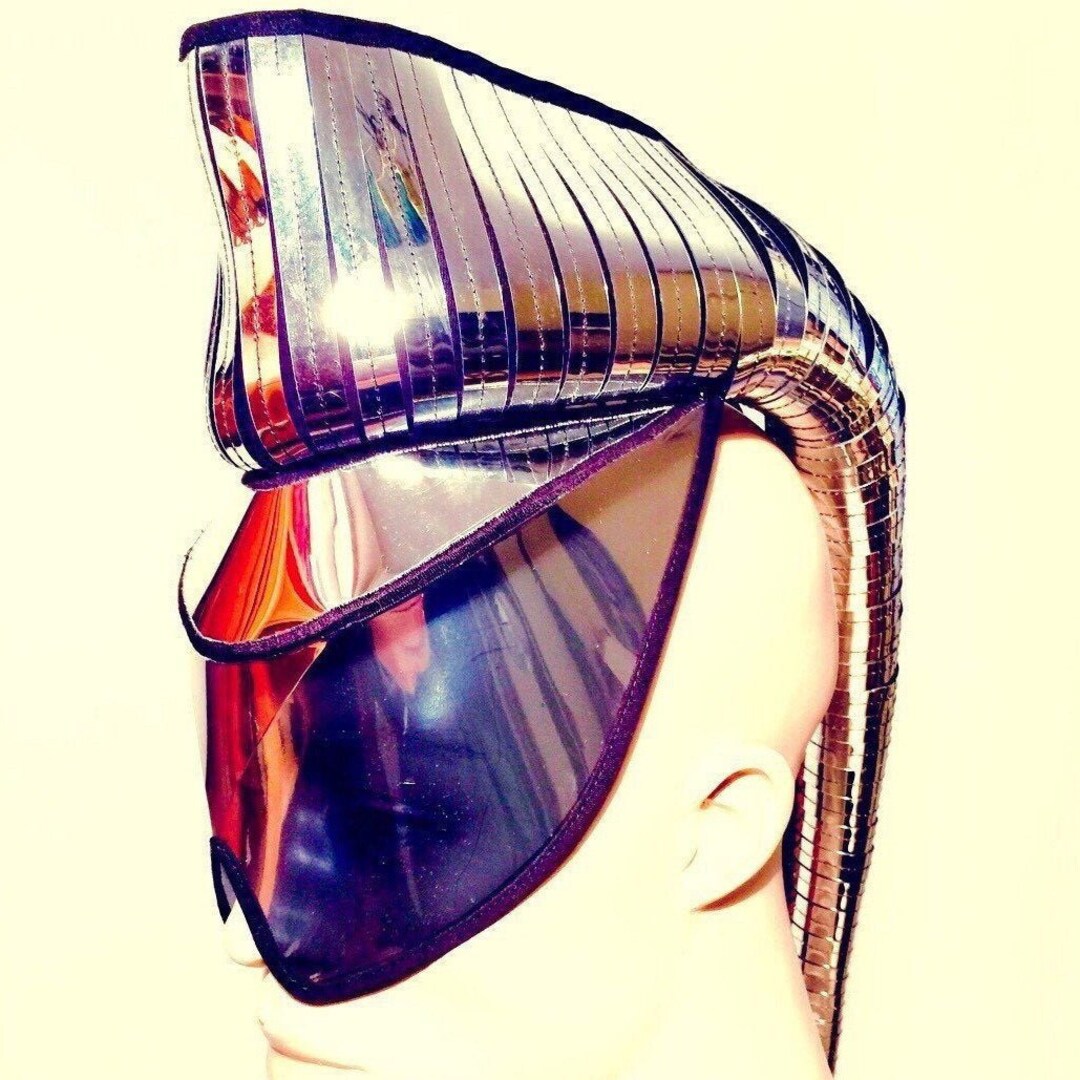 Futuristic Ponytail Mohawk Cyborg Goggles , Sci Fi Headdress , Cyber ...