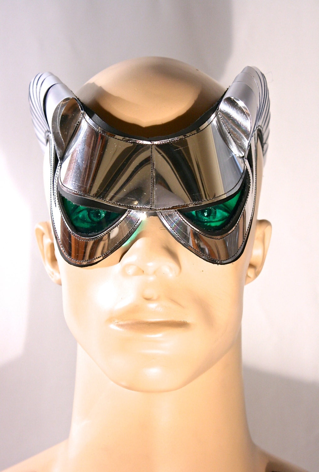 Chrome Horned Cyborg Mask: Futuristic Burning Man Goggles - Etsy UK