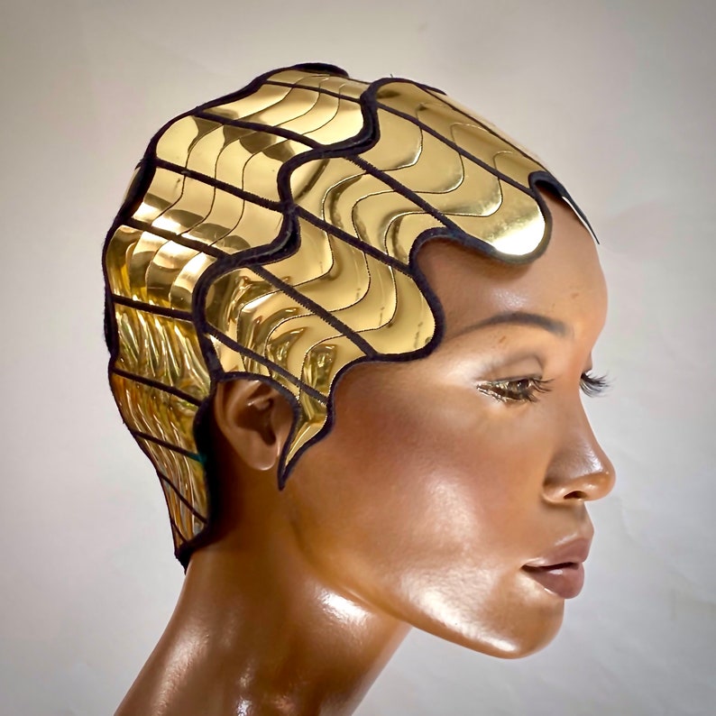 Finger Wave Divamp Gold WIG Cap josephine Baker Metallic Wig | Etsy