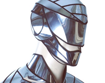 2 piece alien cyborg mask headpiece robot armor sci fi