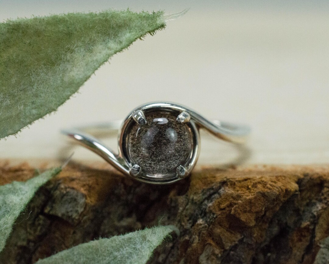 Black Moonstone Ring, Natural Untreated Indian Moonstone; 0.815cts - Etsy