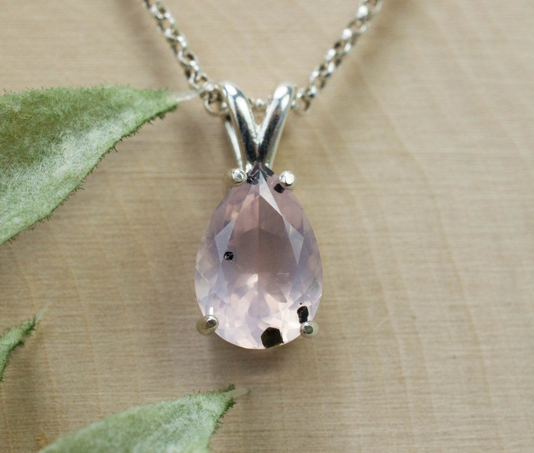 Rose Quartz Pendant; Natural Untreated Tanzania Diopside Included Rose ...