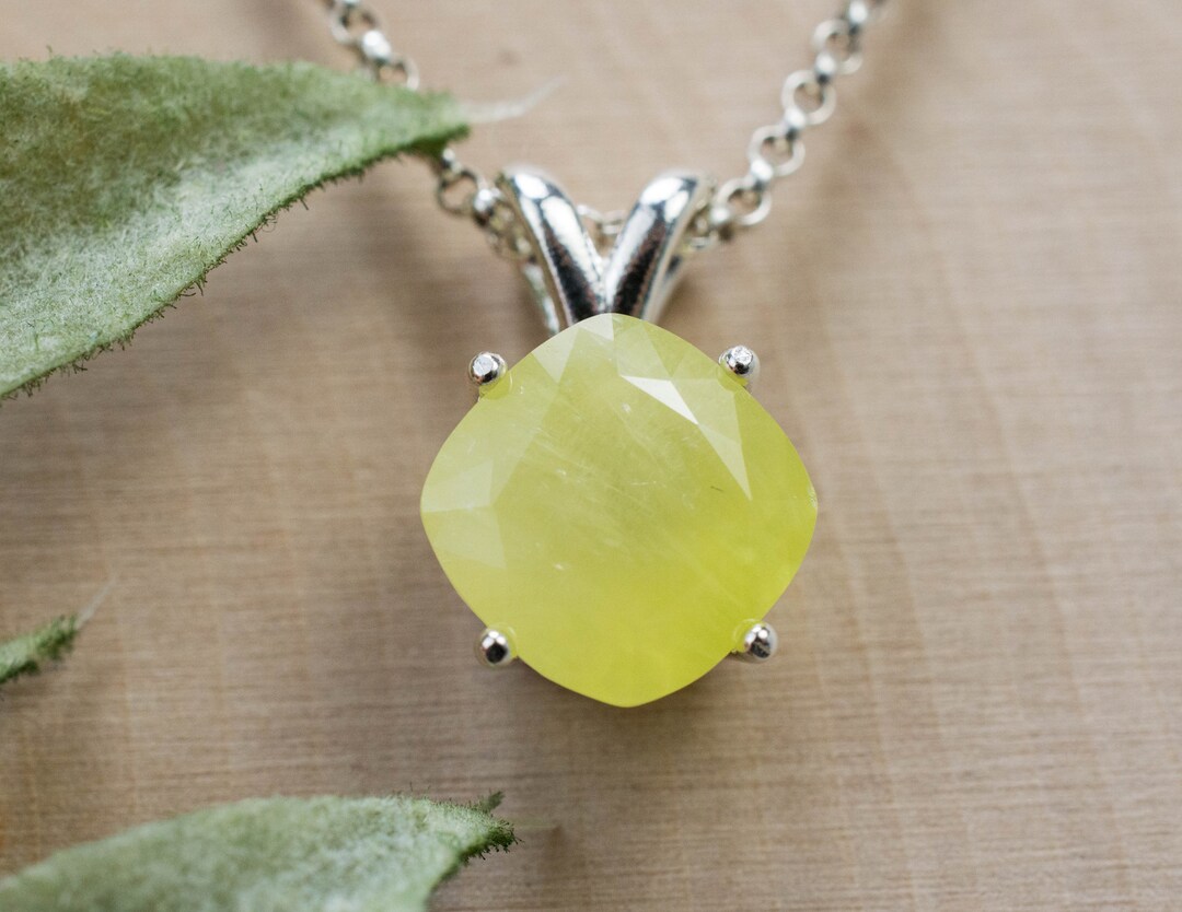 Prehnite Pendant; Natural and Untreated Australia Yellow Prehnite; 3 ...