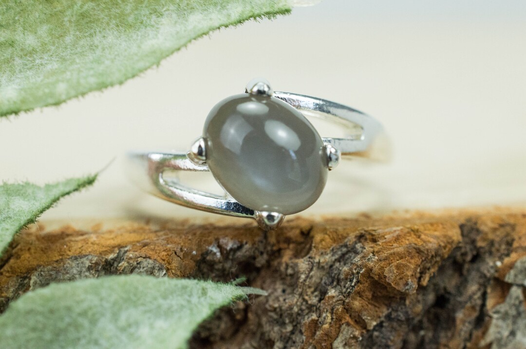 Gray Moonstone Ring; Genuine Untreated India Moonstone - Etsy