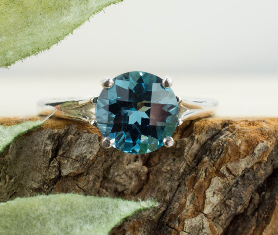 London Blue Topaz Ring Genuine Brazil Topaz - Etsy