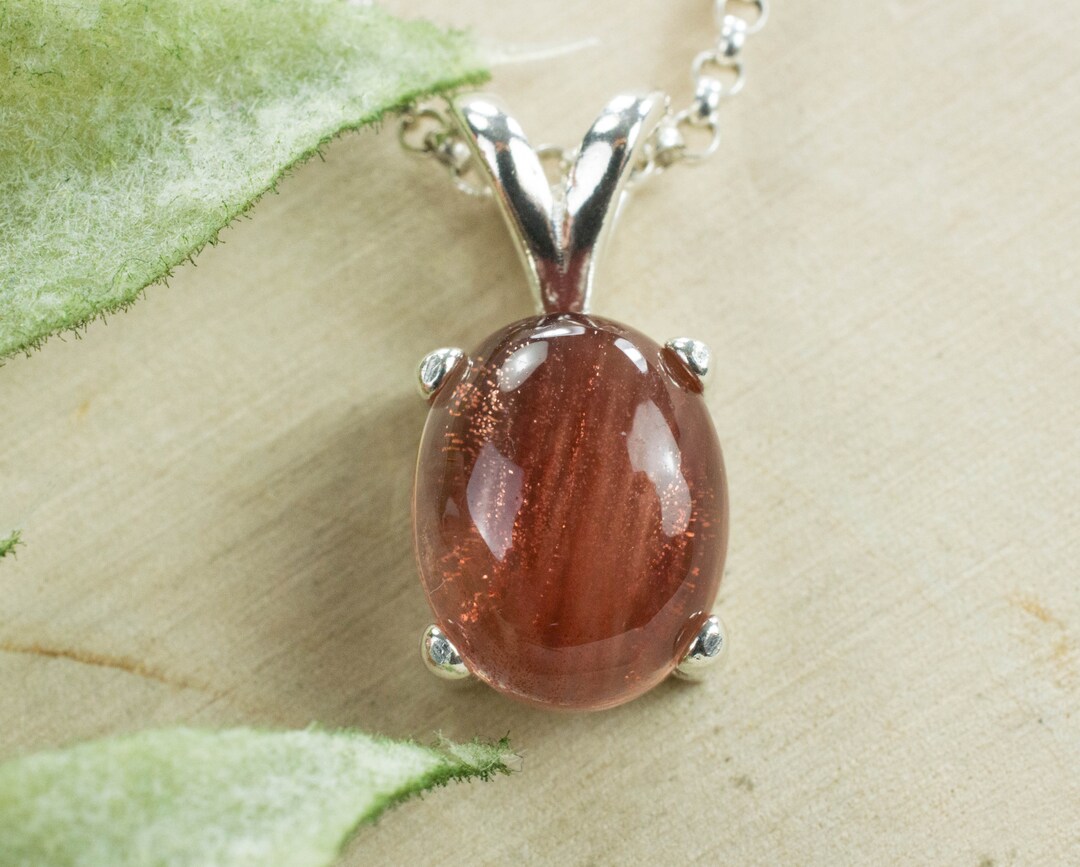 Red Oregon Sunstone Pendant, Natural Untreated Oregon Sunstone - Etsy