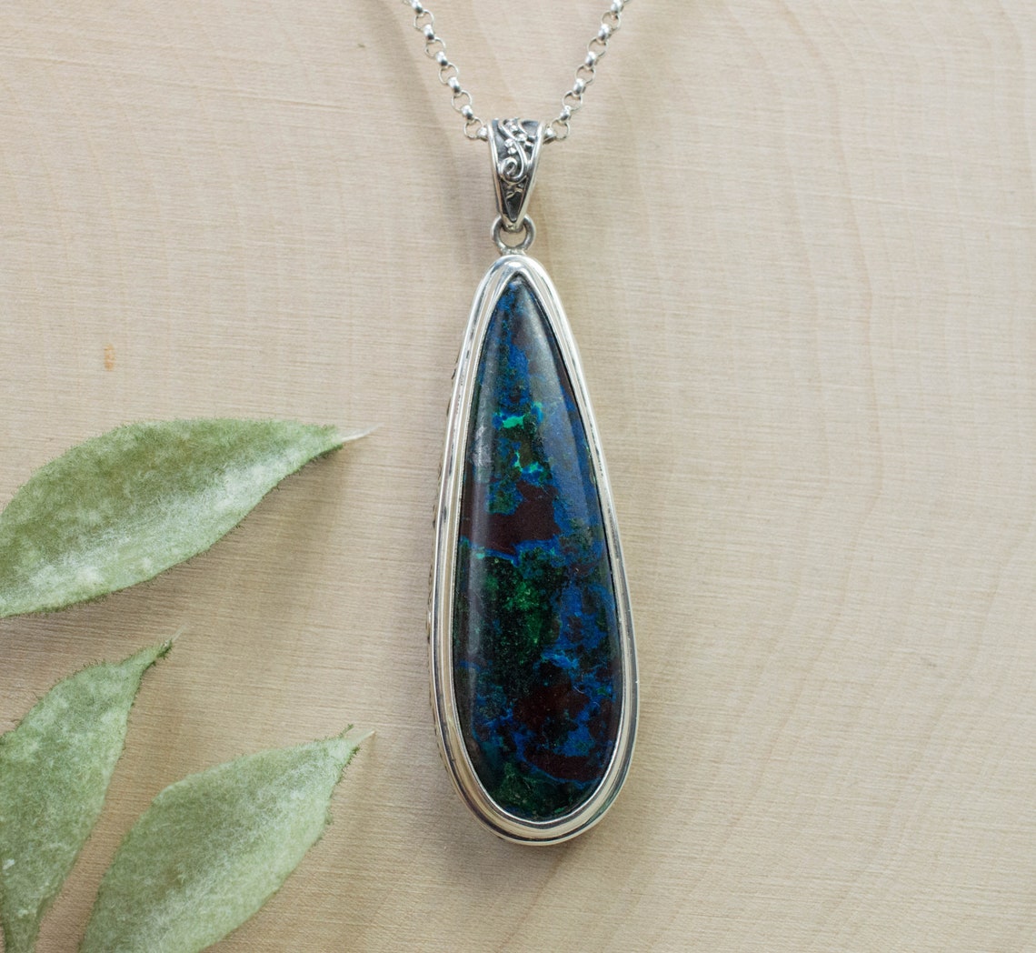 Azurite Malachite Pendant; Natural Untreated USA Azurmalachite - Etsy