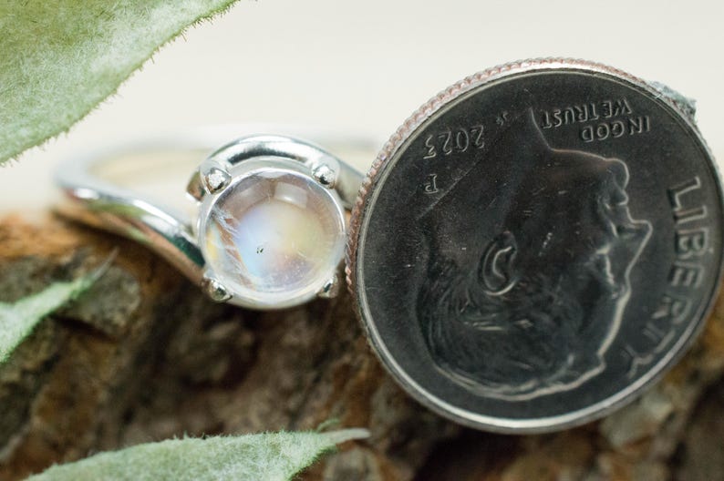 Rainbow Moonstone Ring, Natural Untreated India Moonstone; 1.085cts - Etsy