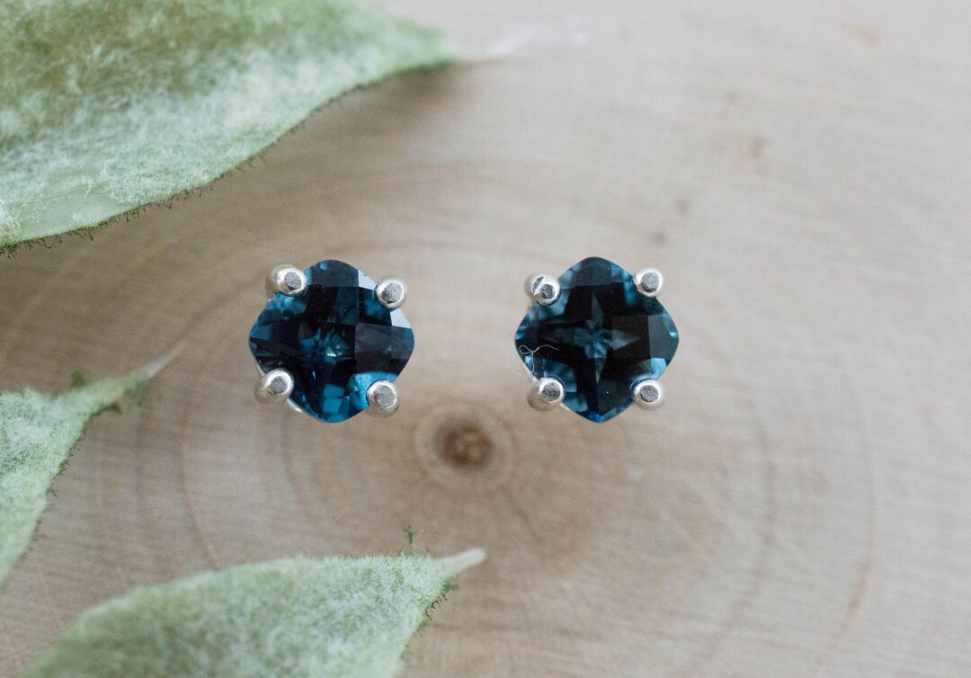 London Blue Topaz Earrings; Genuine Brazilian Topaz; 1.290cts - Etsy
