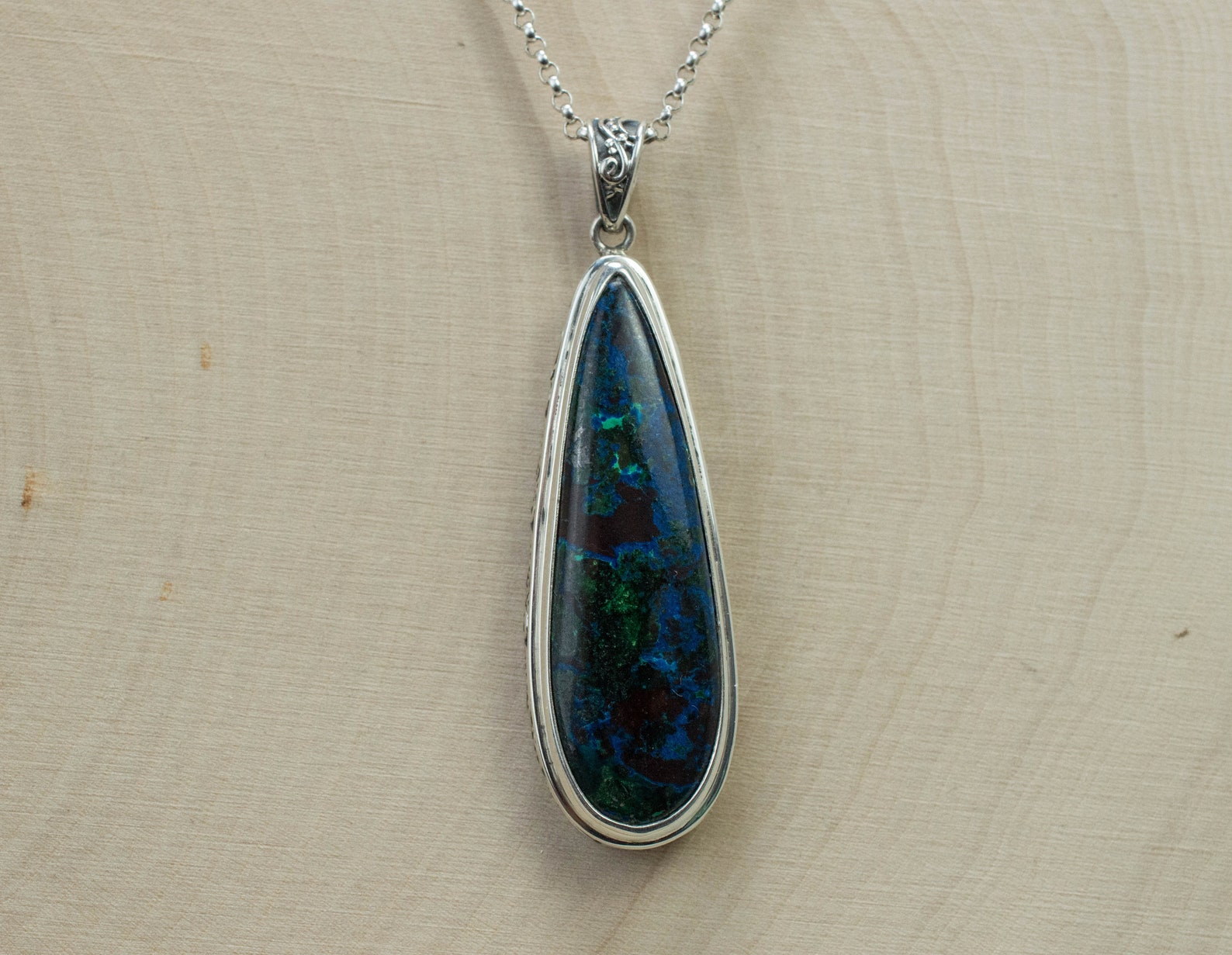 Azurite Malachite Pendant; Natural Untreated USA Azurmalachite - Etsy