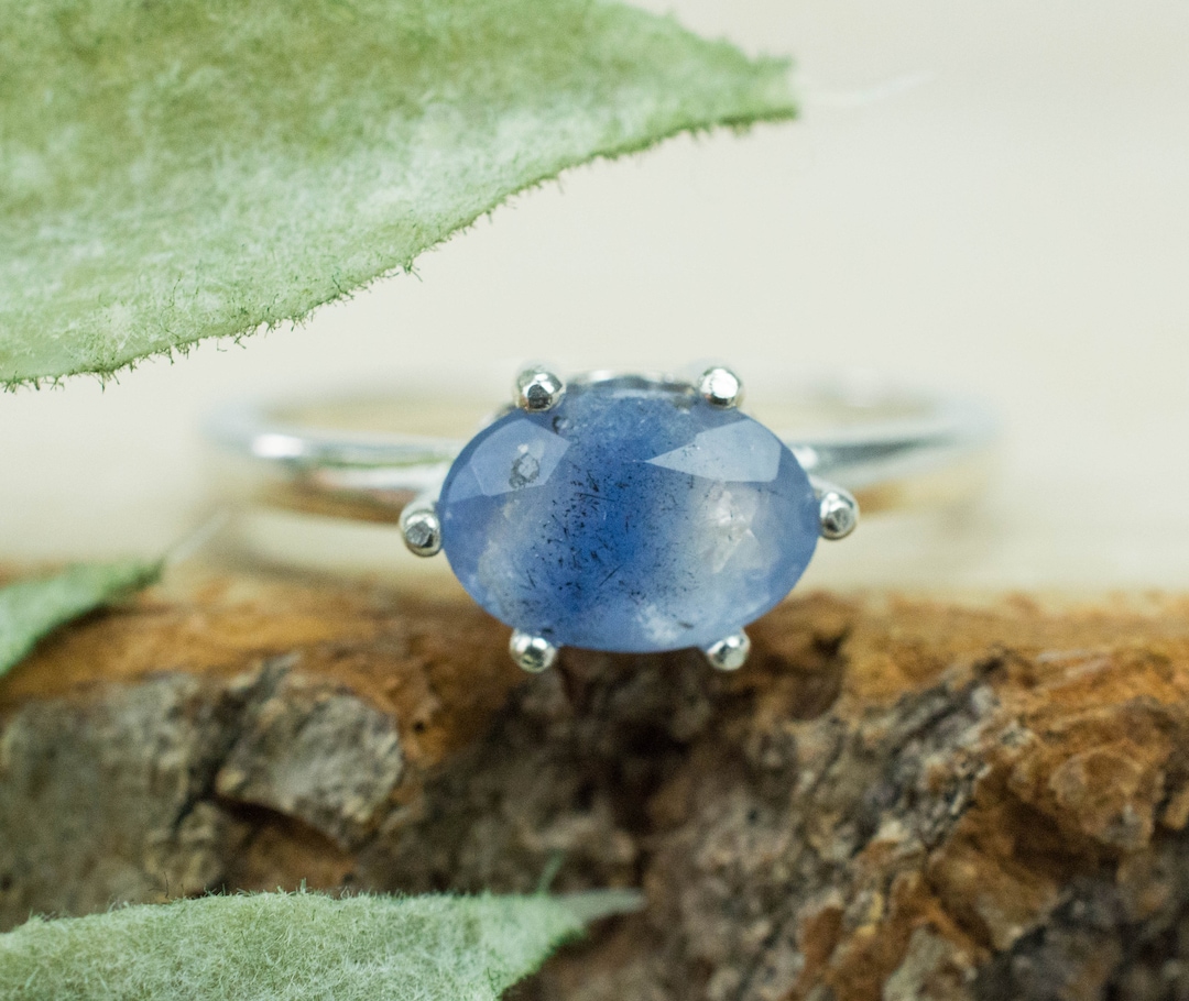 Dumortierite Quartz Ring; Natural Untreated Brazil Dumortierite; 1 ...