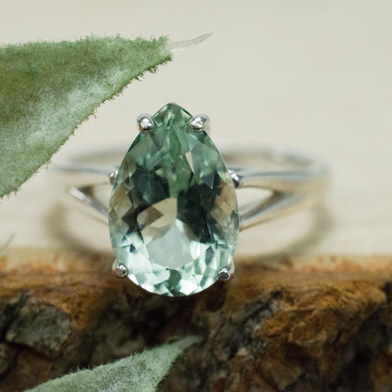 Prasiolite Ring - Etsy