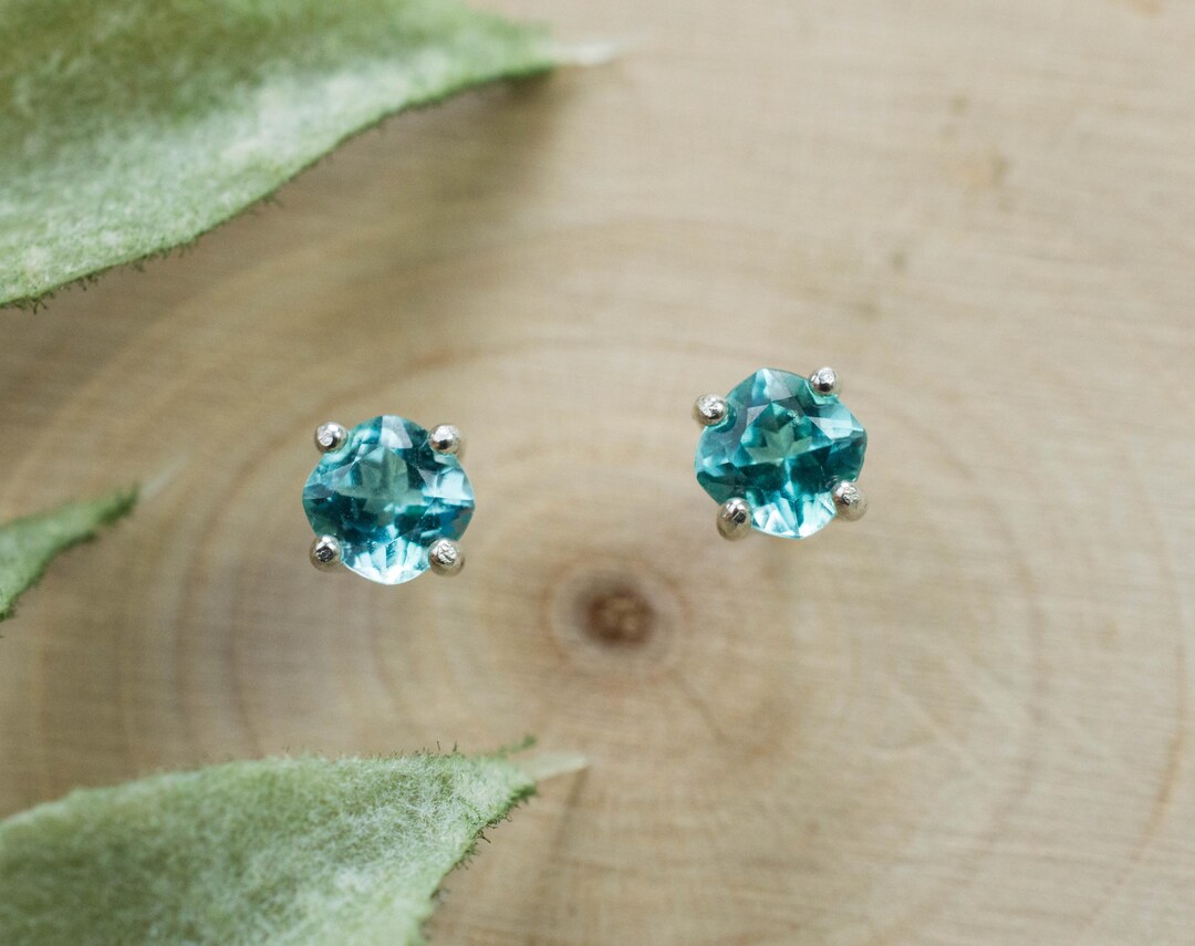 Blue Apatite Earrings; Natural Untreated Brazilian Apatite; 0.560cts - Etsy