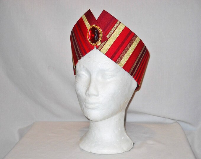Red and Gold Wise Man Magi Nativity Costume Headpiece Crown With Jewel ...