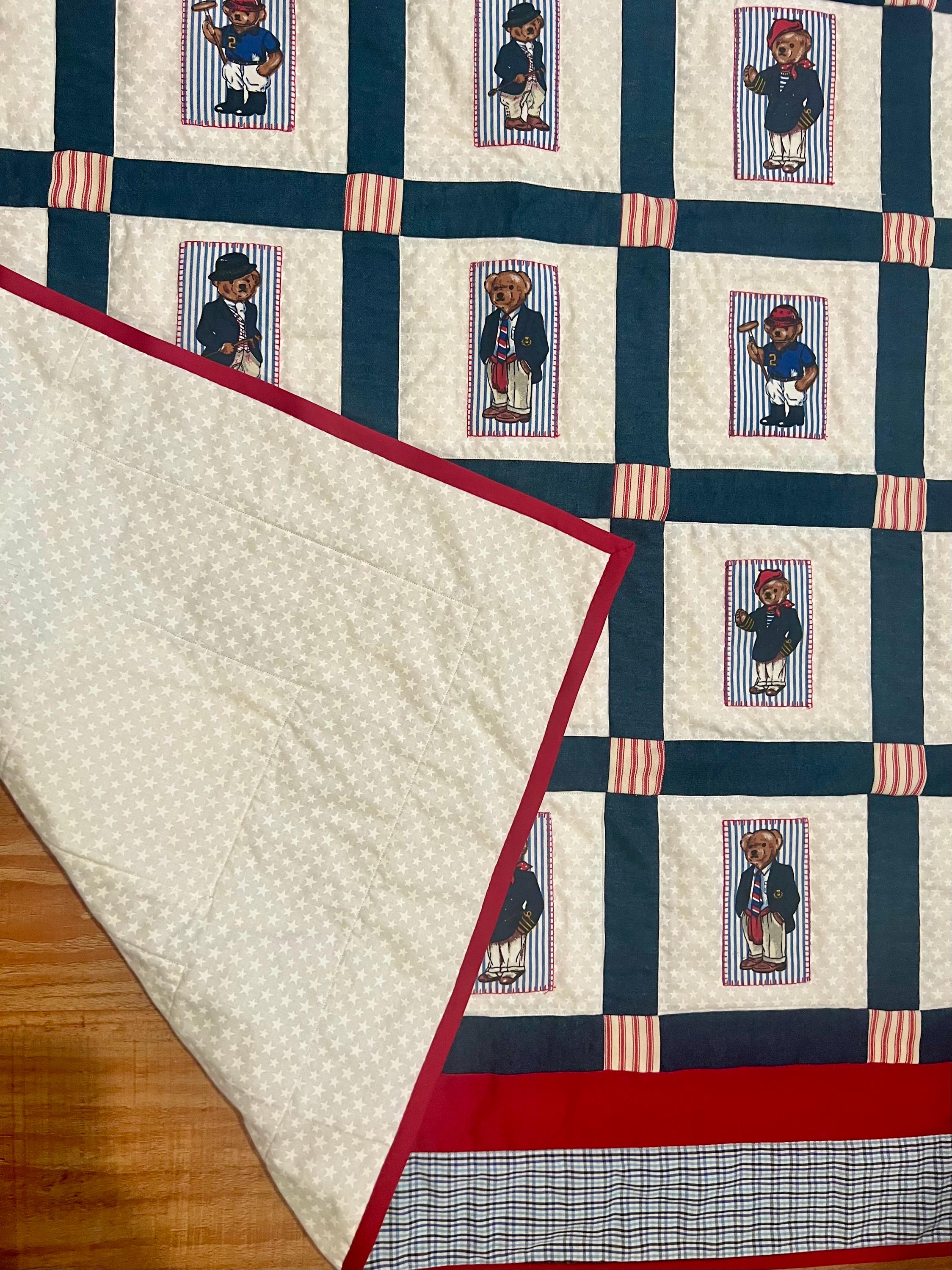 Polo Bears Crib Quilt - Large Size (shown) Blocks Set 5X6 - Etsy