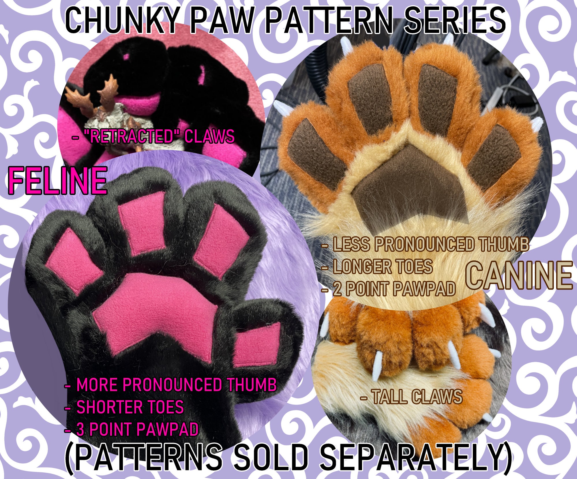 Chunky Canine Hand Paw Pattern (digital Pdf/tutorial, A4/ANSI Letter ...