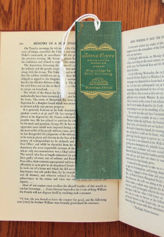 Jane Eyre Book Spine Felt Tasseled Bookmark 2x7 Floral | Etsy