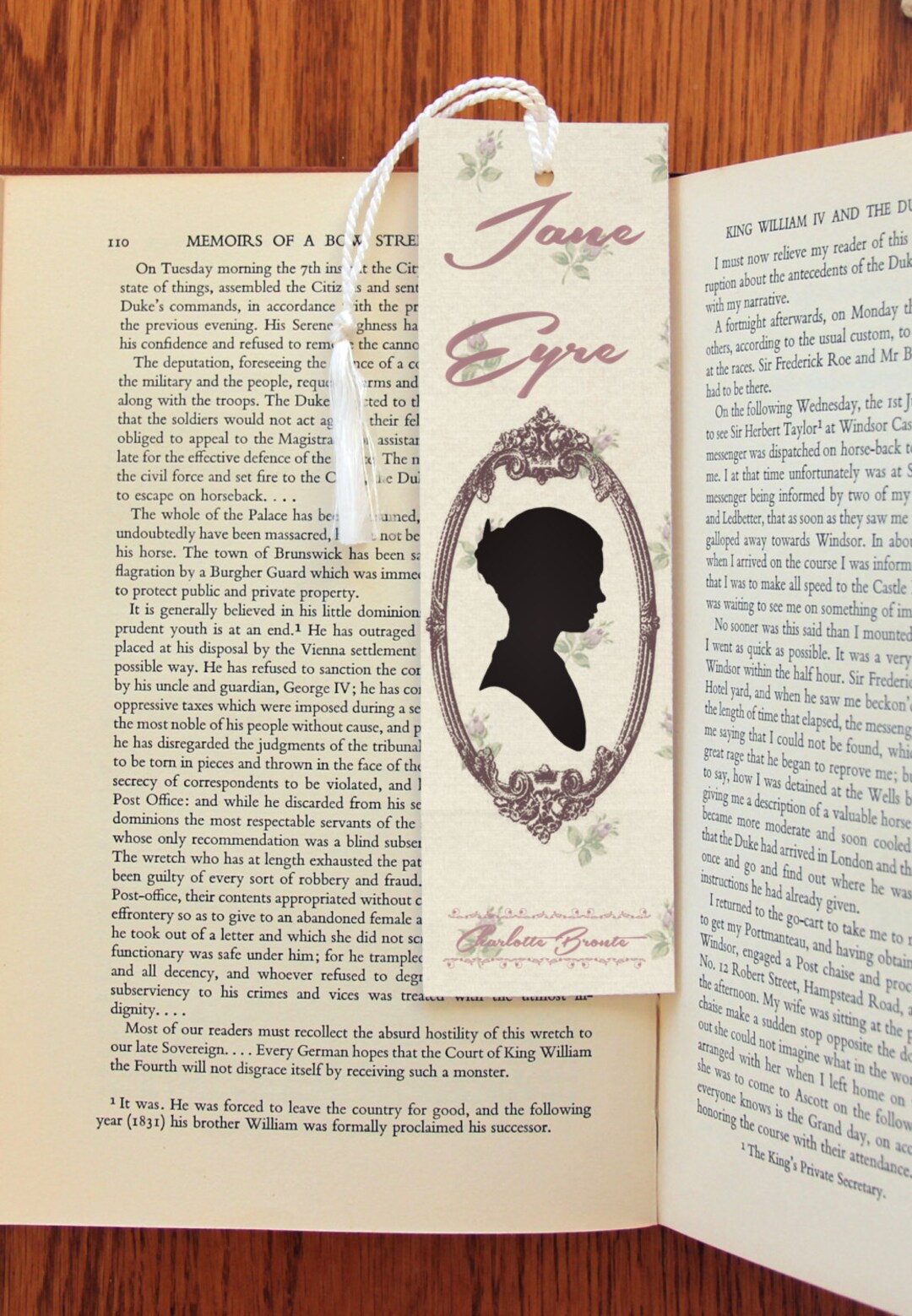 Jane Eyre & Edward Rochester Double Sided Felt Tasseled Bookmark - Etsy