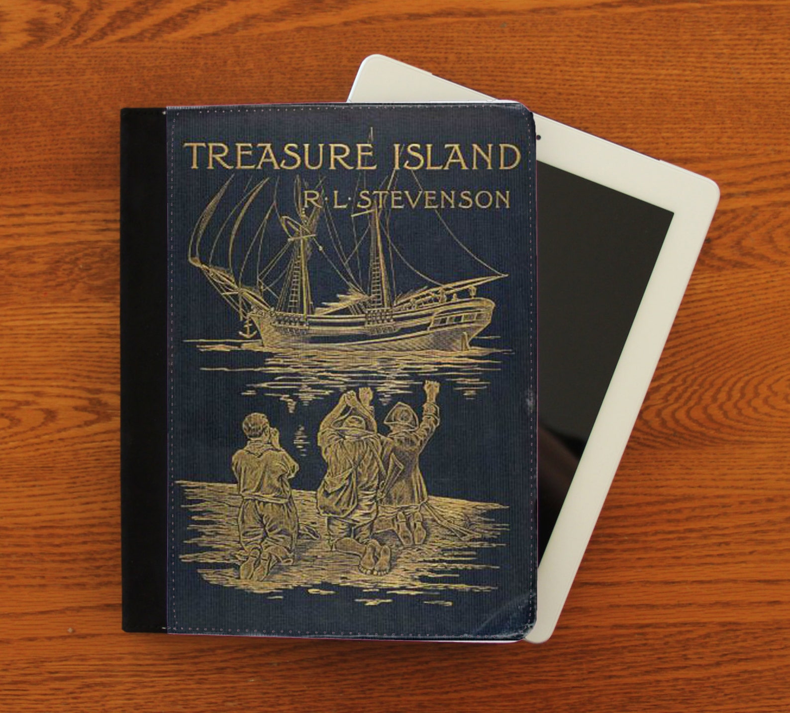 Treasure Island Book Cover iPad 2,3,4, iPad Mini, Leather Canvas and ...