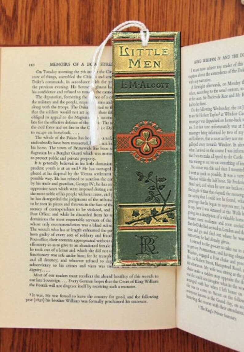 Little Men Book Spine Felt Tasseled Bookmark - Etsy