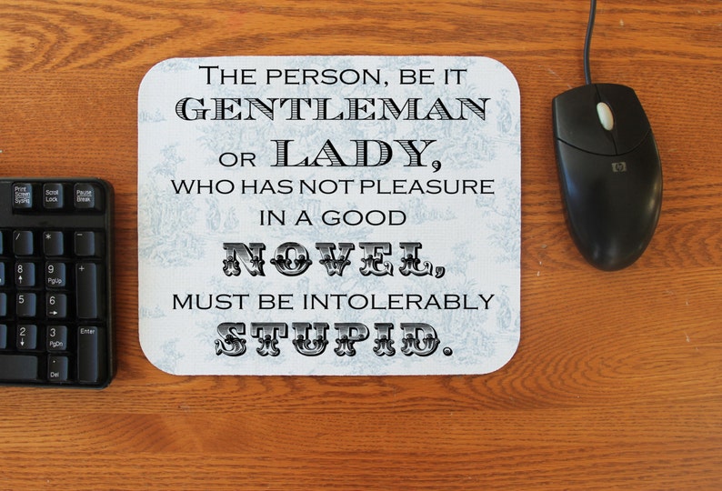 Intolerably Stupid Jane Austen Quote Neoprene Rubber Mouse Pad - Etsy
