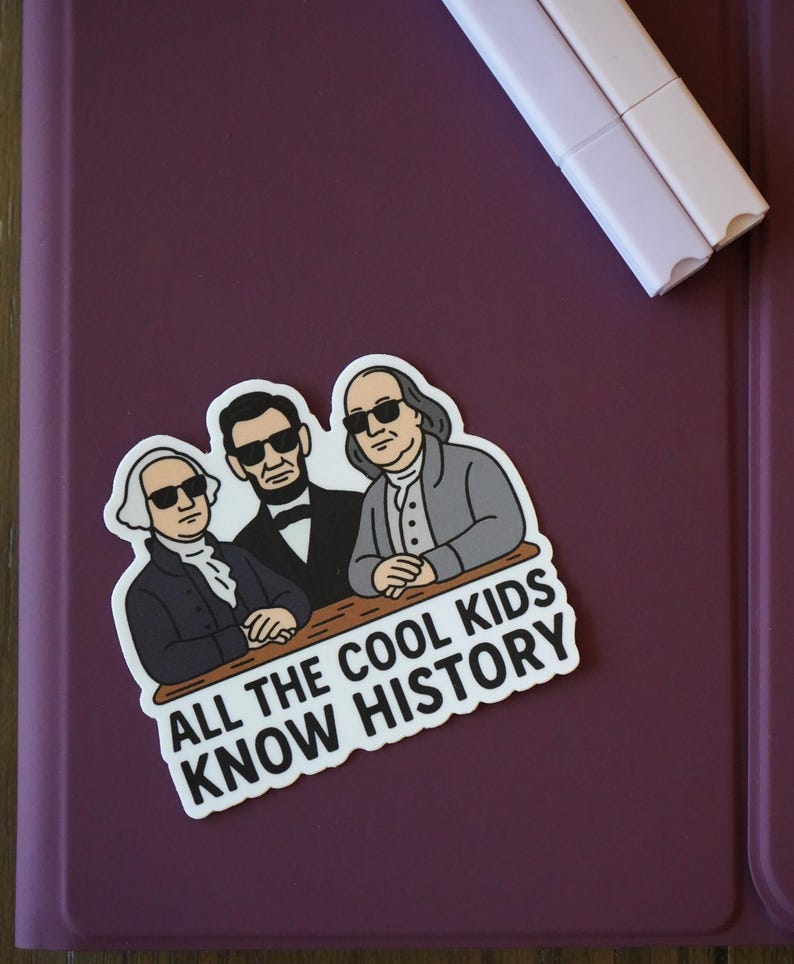 History Teacher Sticker 3''x2.67'' - Etsy
