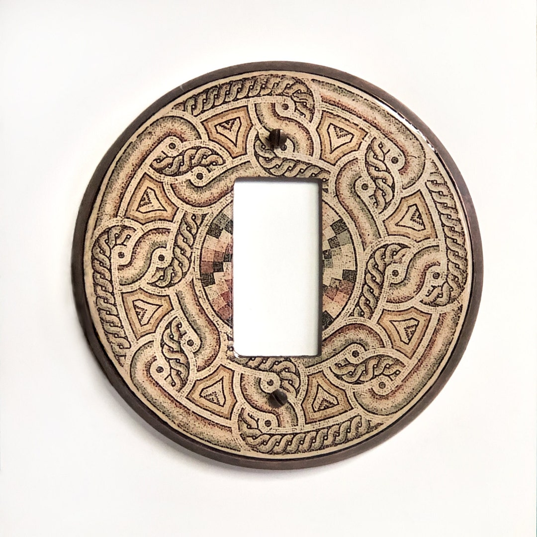 Ancient Roman Floor Mosaic Round Single Rocker Wall Plate - Etsy