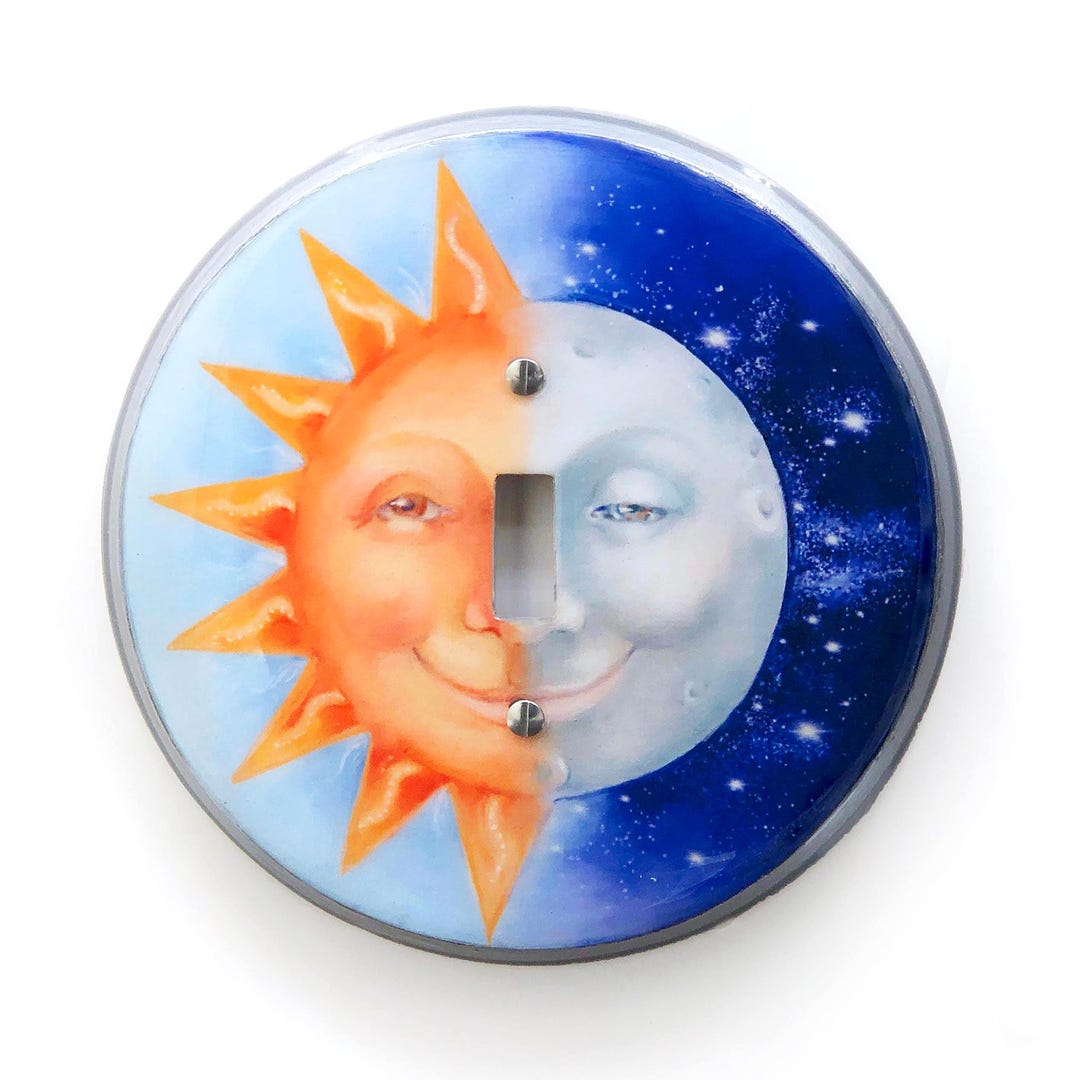 Day and Night Round Light Switch Cover - Etsy