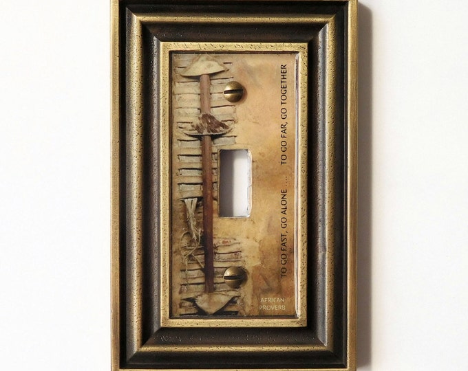 African Proverb Light Switch Cover in Antique Brass Finish - Etsy