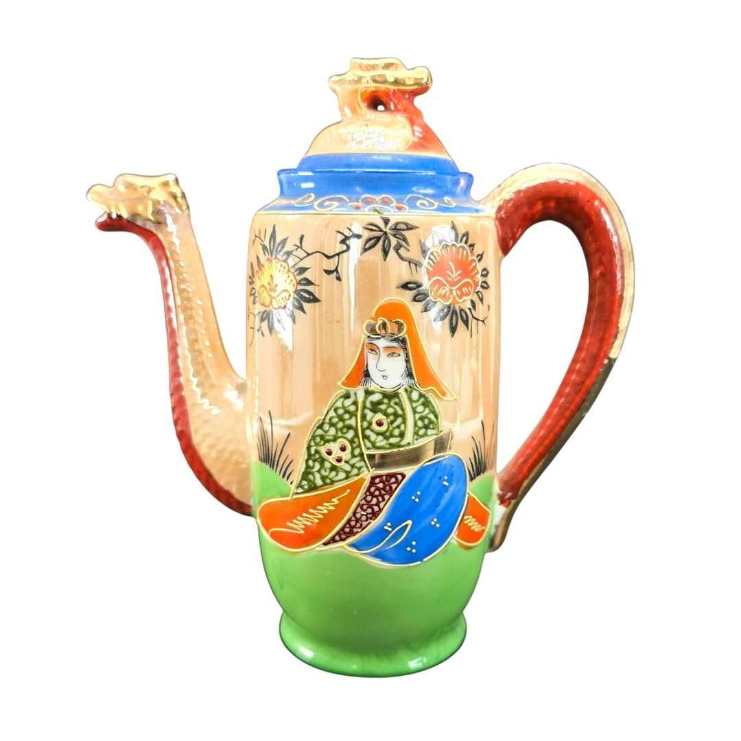 Vintage Japanese Dragonware Samurai Teapot With Bright Colors JE411 - Etsy