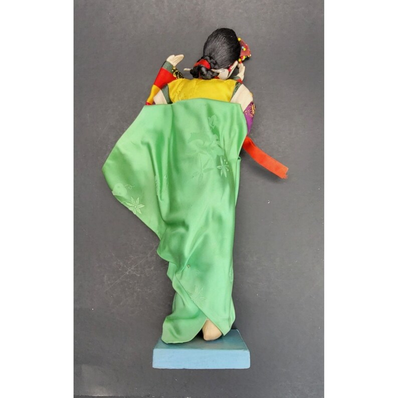 Vintage Korean Cultural Fabric Doll on Wooden Base 12 Tall Cr175 - Etsy