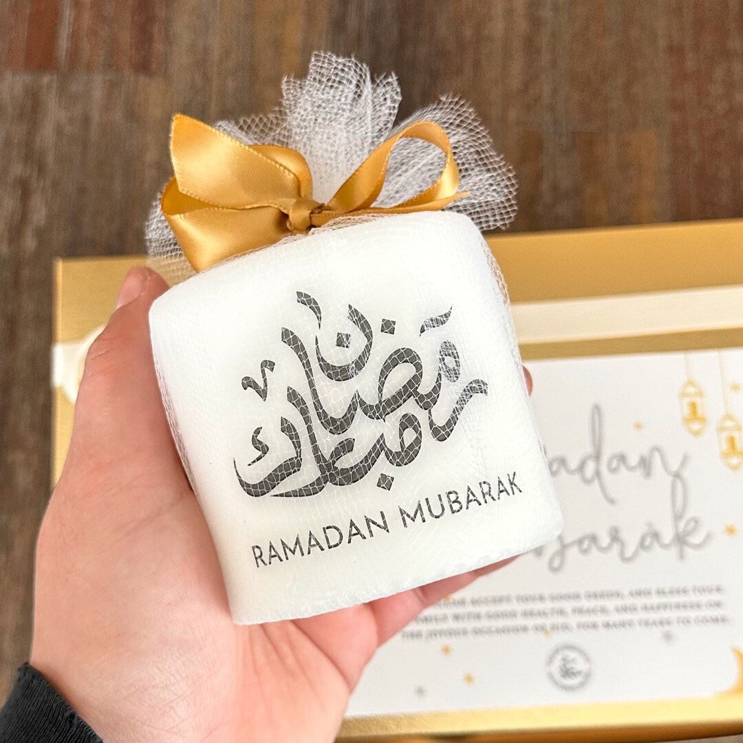 Ramadan Mubarak Candle | 3x3” | Unscented | Ramadan Decoration ...