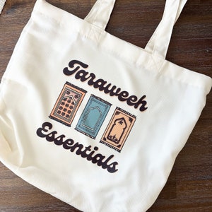Taraweeh Essentials Tote Bag Reusable Tote Masjid Bag Sublimation ...