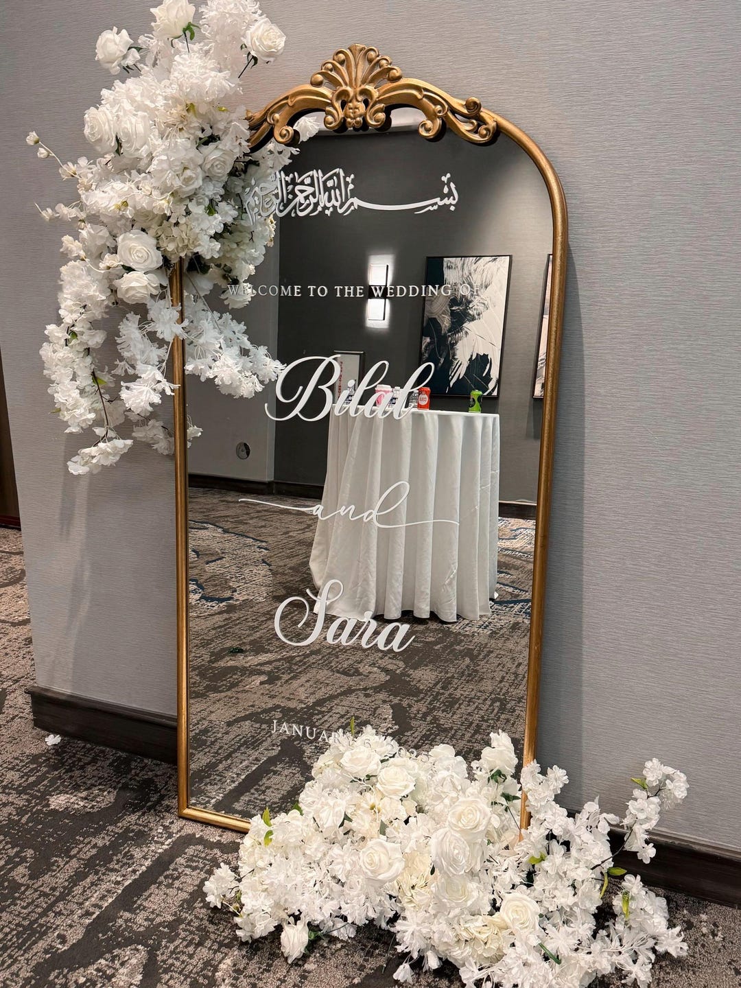 Islamic Mirror Welcome Sign *DECAL ONLY* | Muslim Wedding Sign | Modern ...