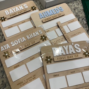 First and Last Day of School Sign Flowers Interchangeable Wood Acrylic ...