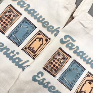 Taraweeh Essentials Tote Bag Reusable Tote Masjid Bag Sublimation ...